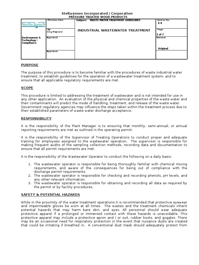 Water Treatment Operating Procedures-09 | PDF | Water Purification ...