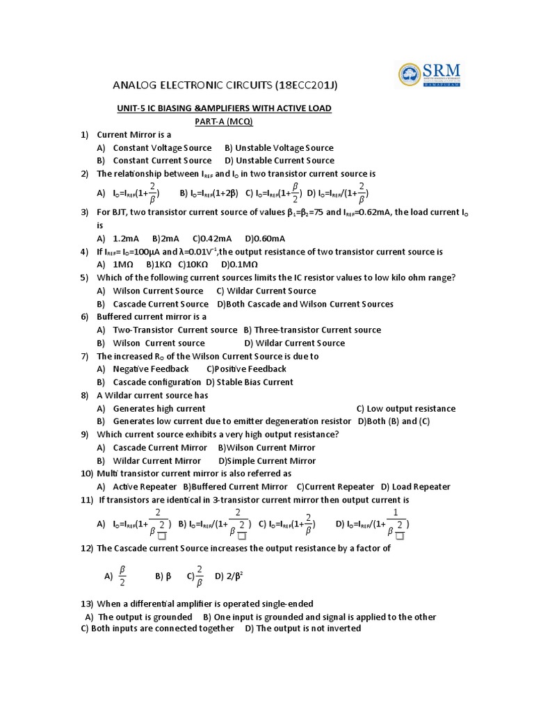 Unit-5 Question Bank | Download Free PDF | Amplifier | Bipolar Junction Transistor