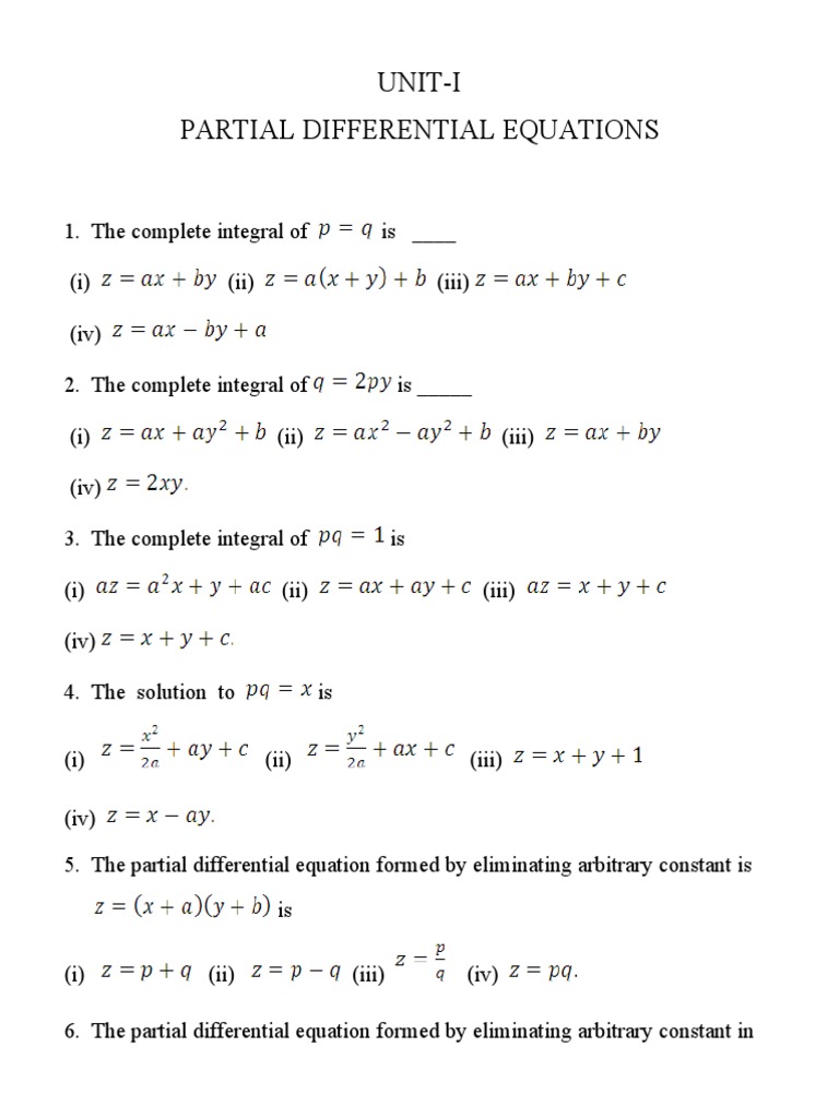 PDE Solutions for Math Students | PDF | Partial Differential Equation ...