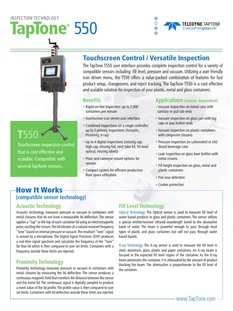 Taptone: Touchscreen Control / Versatile Inspection | PDF | Attenuation ...