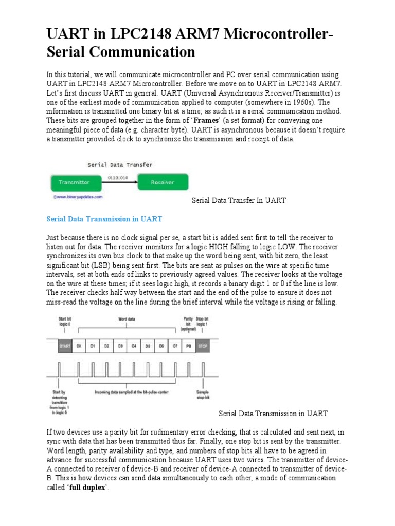 UART in LPC2148 ARM7 Microcontroller | PDF | Digital Electronics ... UART in LPC2148 ARM7 Microcontroller | PDF | Digital Electronics ...