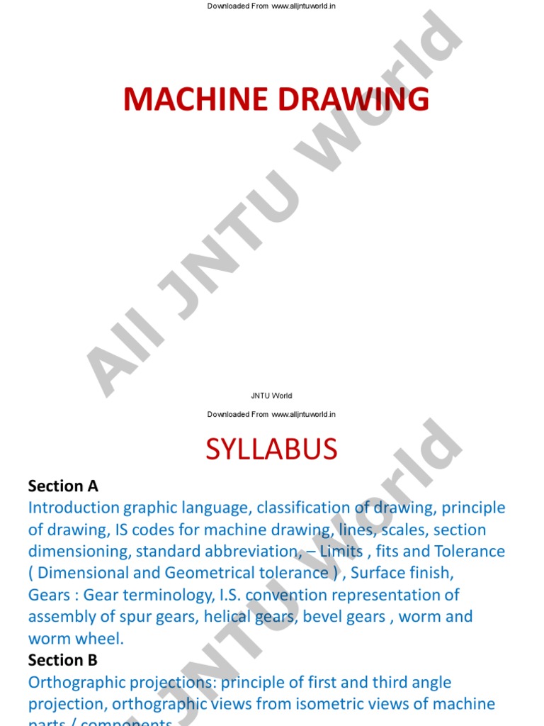 Machine Drawing | PDF | Gear | Mechanical Engineering