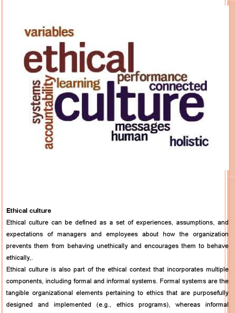 Building an Ethical Organizational Culture | PDF | Organizational ...