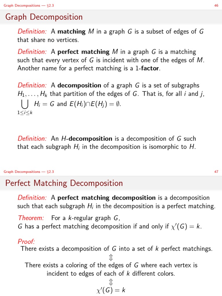 Graph Decomposition: Definition: Definition | PDF | Vertex (Graph Theory) | Theoretical Computer ...
