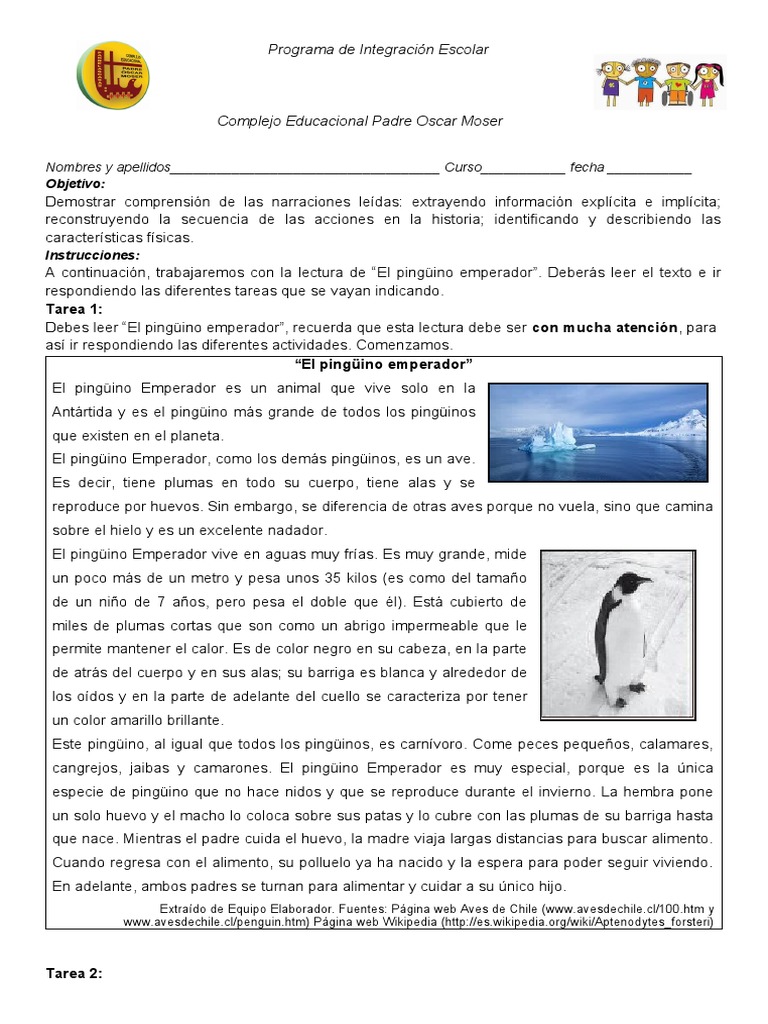 Lectura Pinguino | PDF | Pingüino | Aves