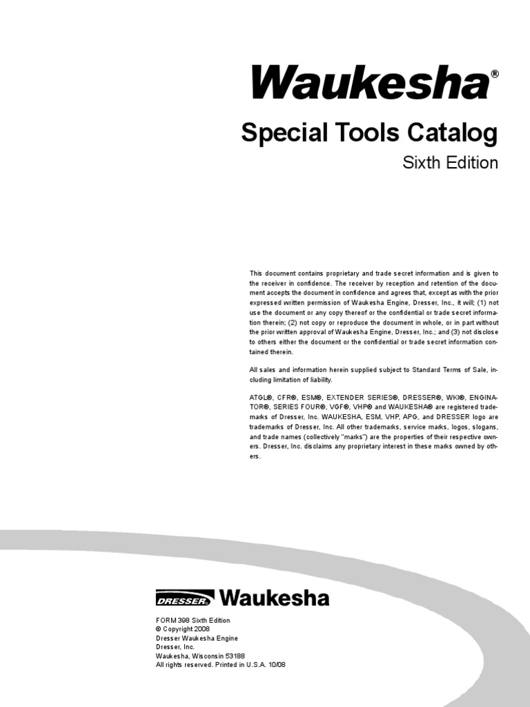 FORM 398 - 6 Special Tools Catalog | PDF | Piston | Engines