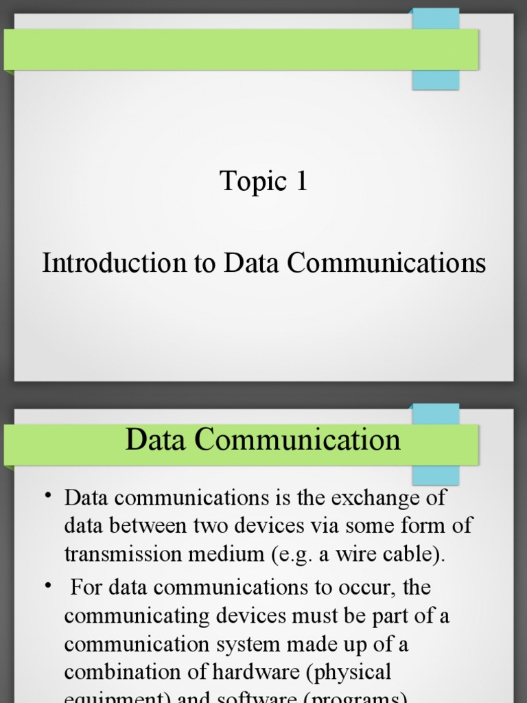 Topic 1 Introduction To Data Communications | PDF