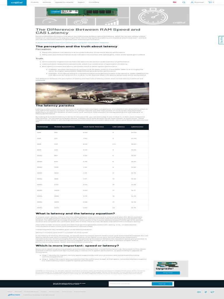 The Difference Between RAM Speed and CAS Latency | PDF | Computer ...