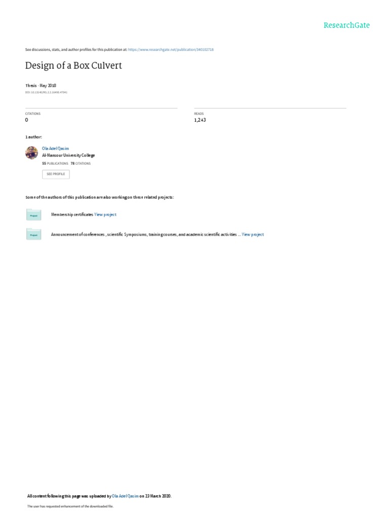 Design of A Box Culvert | PDF | Civil Engineering | Building Engineering