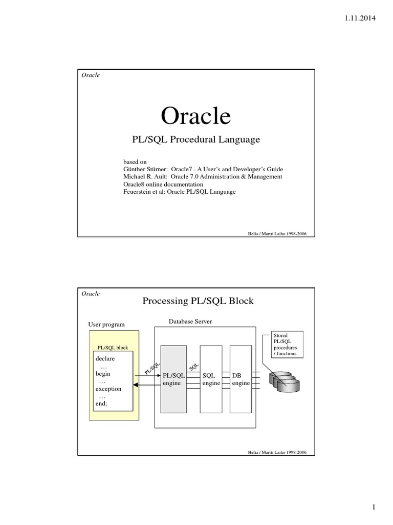 PL SQL Reference Guide | PDF | Pl/Sql | Control Flow PL SQL Reference Guide | PDF | Pl/Sql | Control Flow