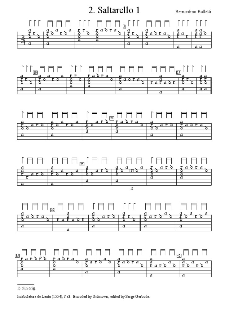 An Early Italian Saltarello Dance: Bernardino Balletti's Saltarello 1 | PDF