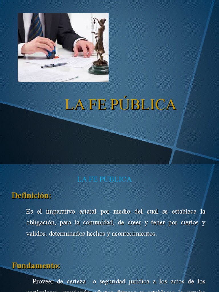 Fe Publica, Relación Notarial y Auxiliares Del Notario | PDF | Derecho ...