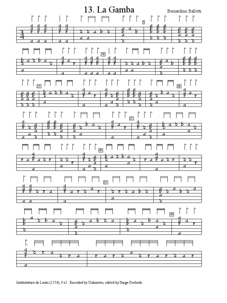 Intabolatura de Lauto (1554), F.e2. Encoded by Unknown Edited by Sarge ...