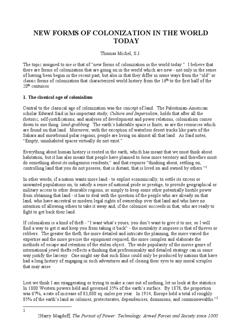New Forms of Colonization in The World Today | Download Free PDF ...