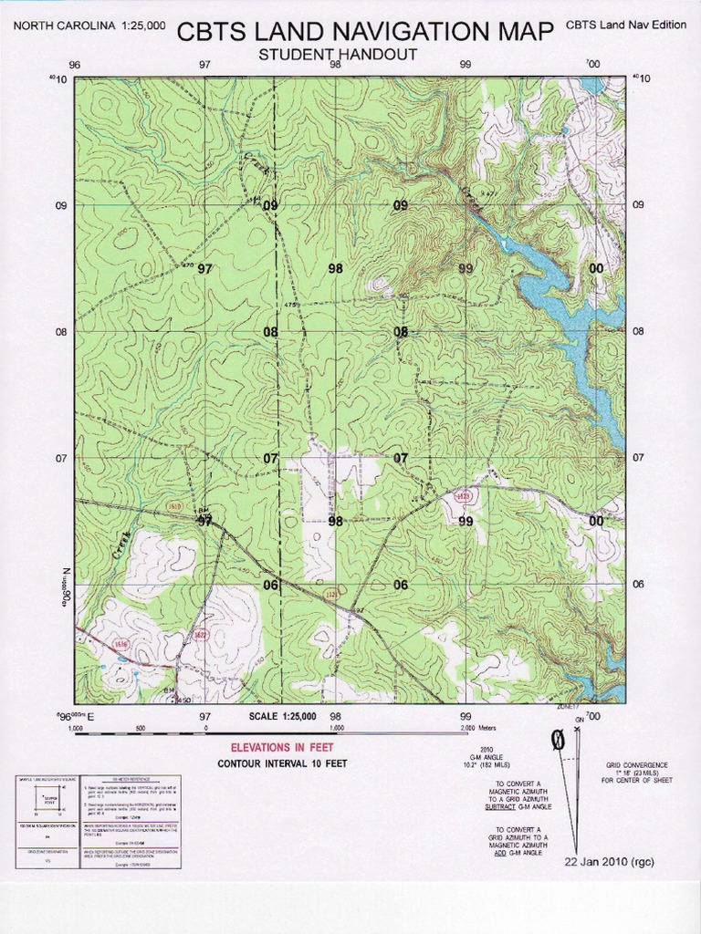 Encampment Land Navigation Student Map | PDF | Geography | Cartography