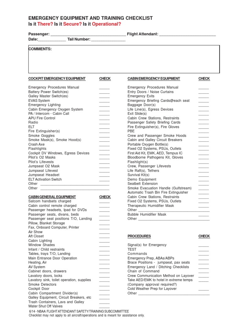 2014 Fa FT Aircraft Readiness Checklist | PDF | Salad | Foods