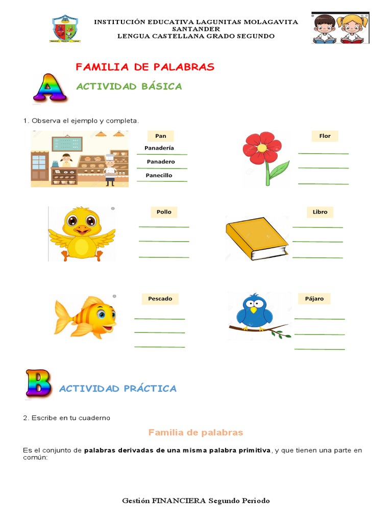 Hojas De Trabajo De Familias De Palabras Para Primer Grado Familia De