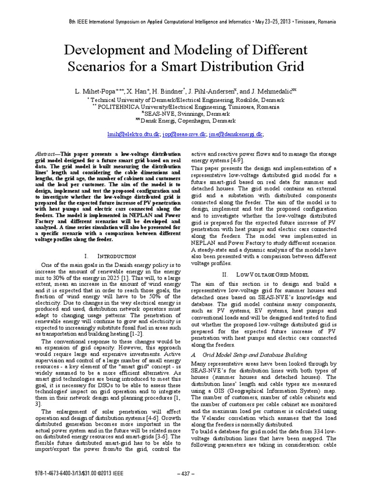 Development and Modeling of Different Scenarios For A Smart ...