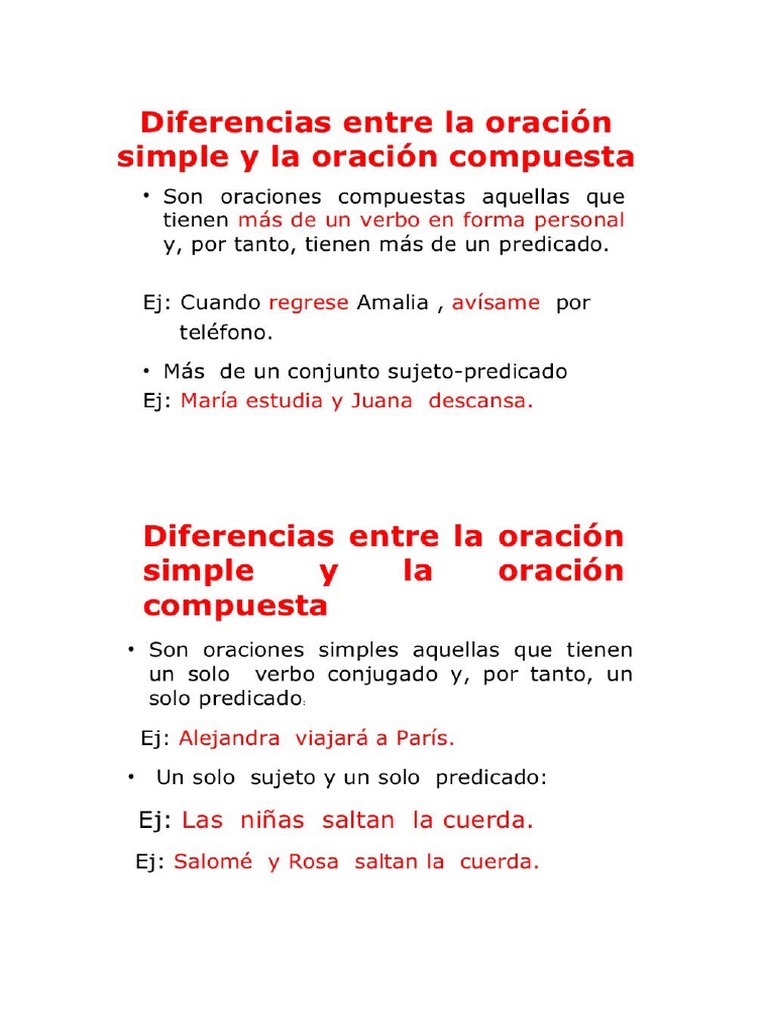 10 Ejemplos de Oraciones Simples Con Sujeto Explícito | PDF