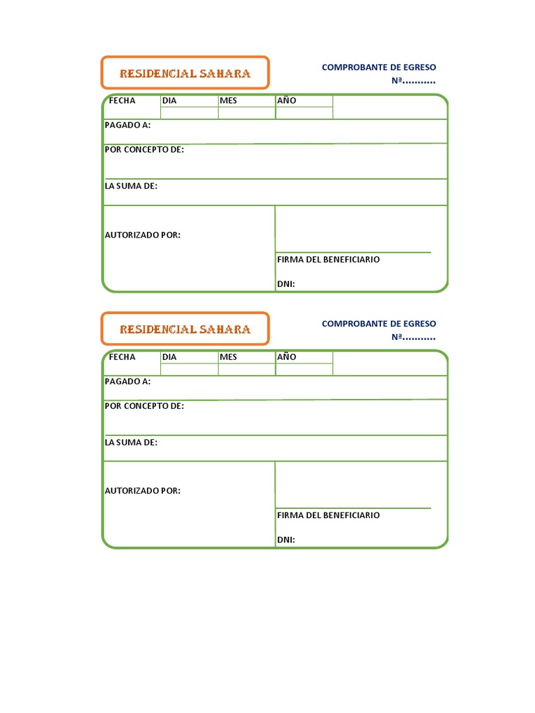 Recibo de Egresos PDF | PDF