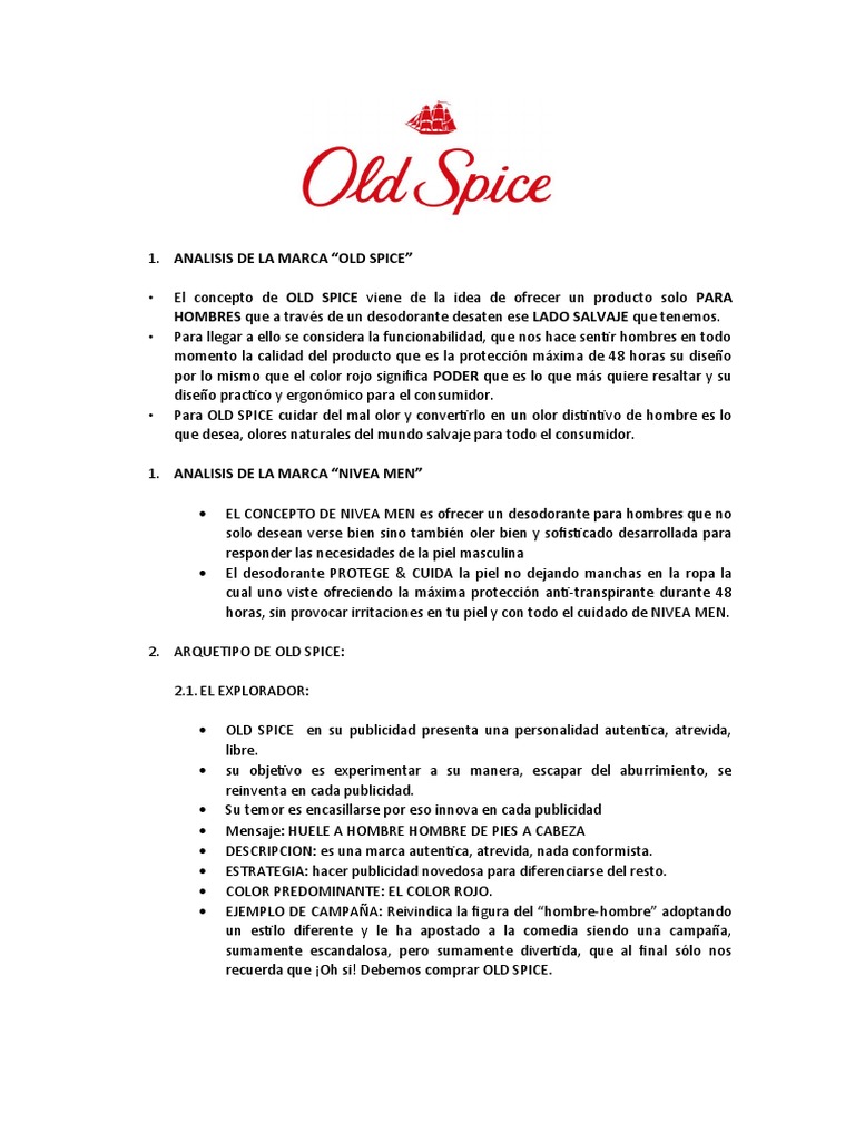 ANALISIS DE LA MARCA Old Spice | PDF