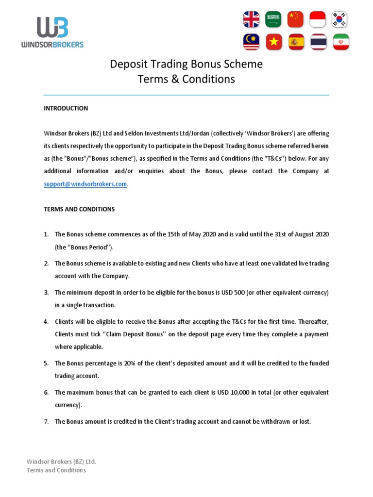 Deposit Trading Bonus Scheme Terms & Conditions | PDF | Payments | Business