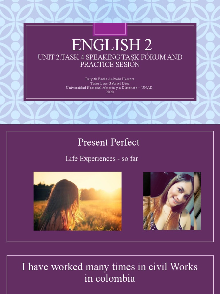 English 2: Unit 2.task 4 Speaking Task Fórum and Practice Sesión | PDF
