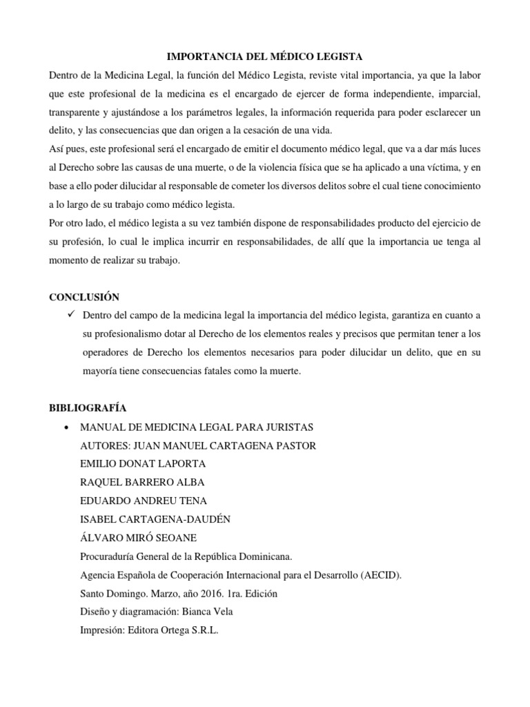 Importancia Del Médico Legista | PDF