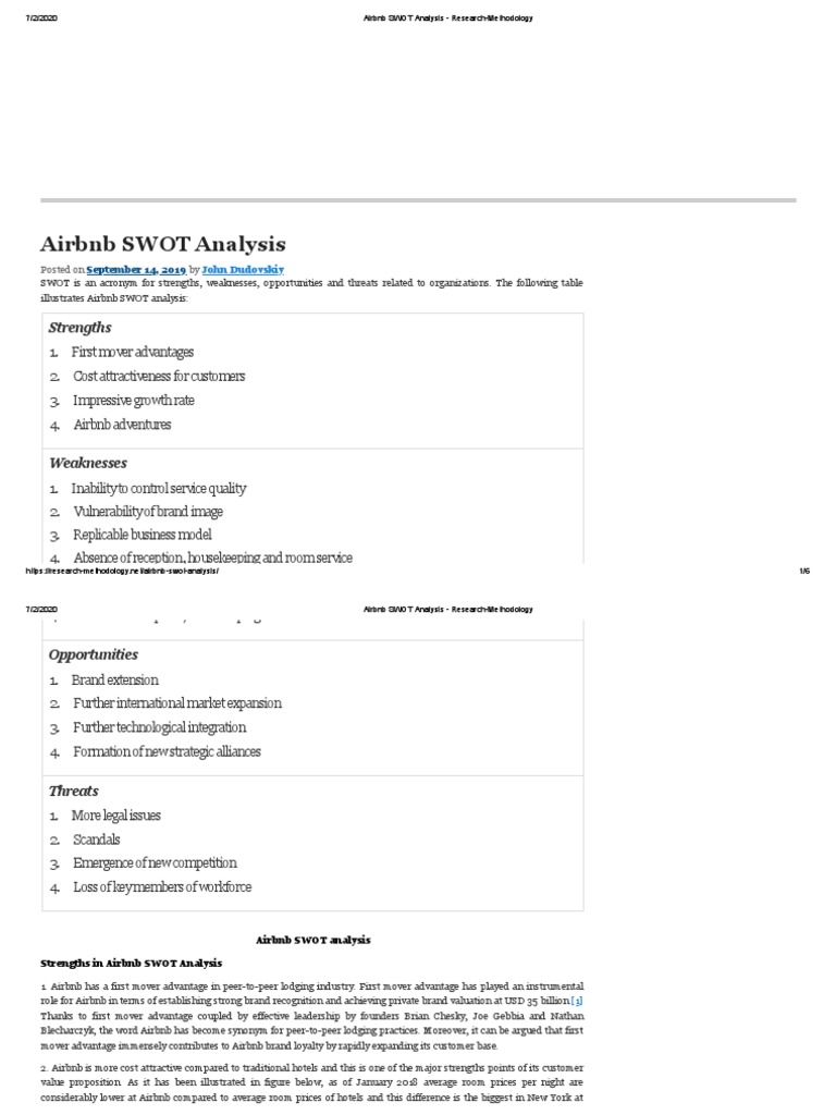 Airbnb SWOT Analysis - Research-Methodology | PDF | Airbnb | Swot Analysis
