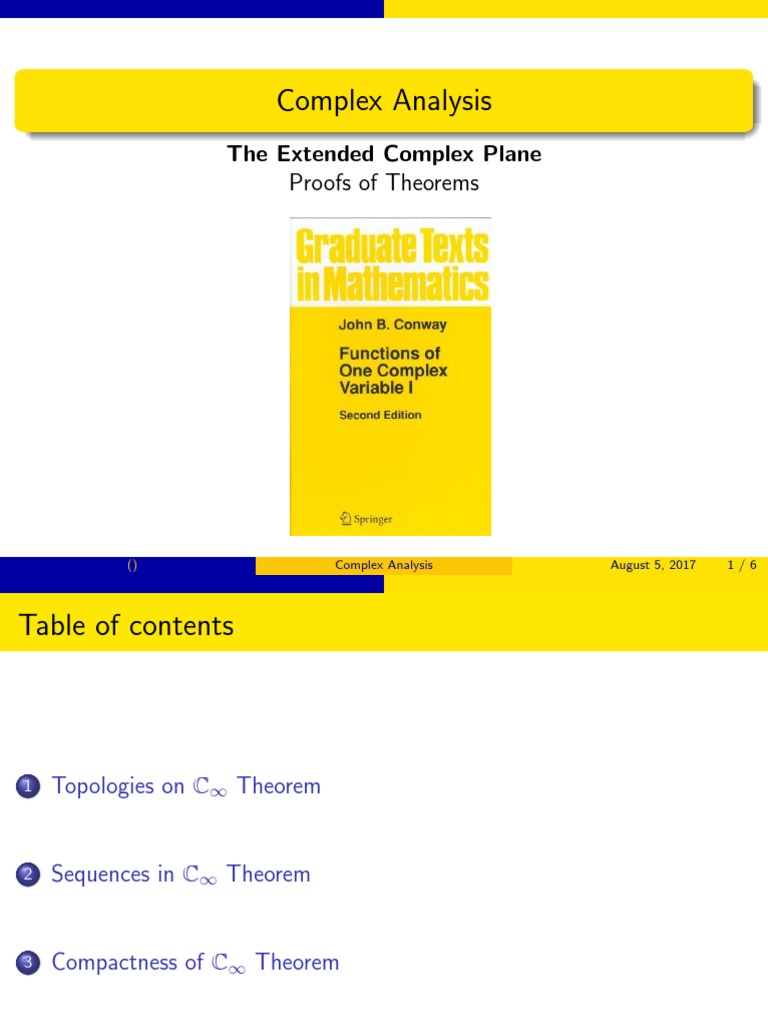 Complex Analysis: The Extended Complex Plane Proofs of Theorems | PDF ...