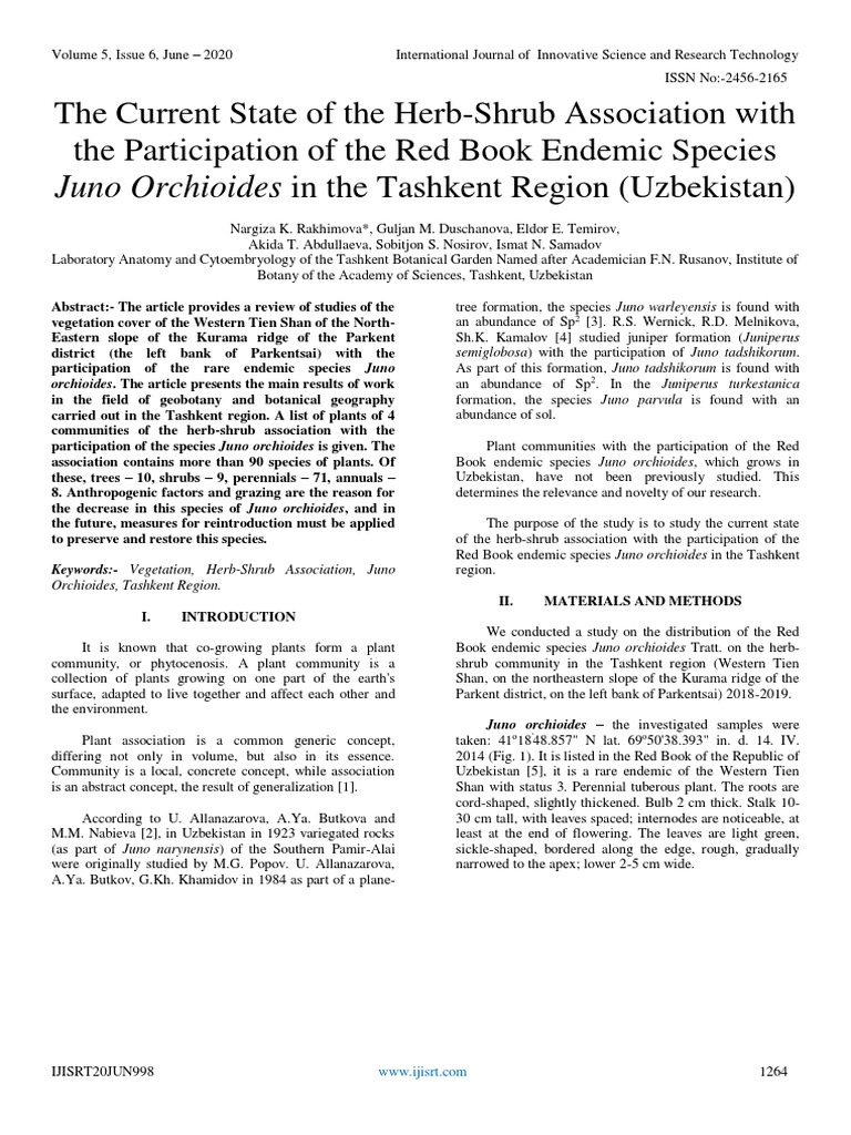 Juno Orchioides in The Tashkent Region (Uzbekistan) | PDF | Perennial ...