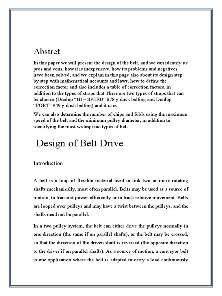 Designing a Flat Belt Drive System | PDF | Belt (Mechanical) | Machines