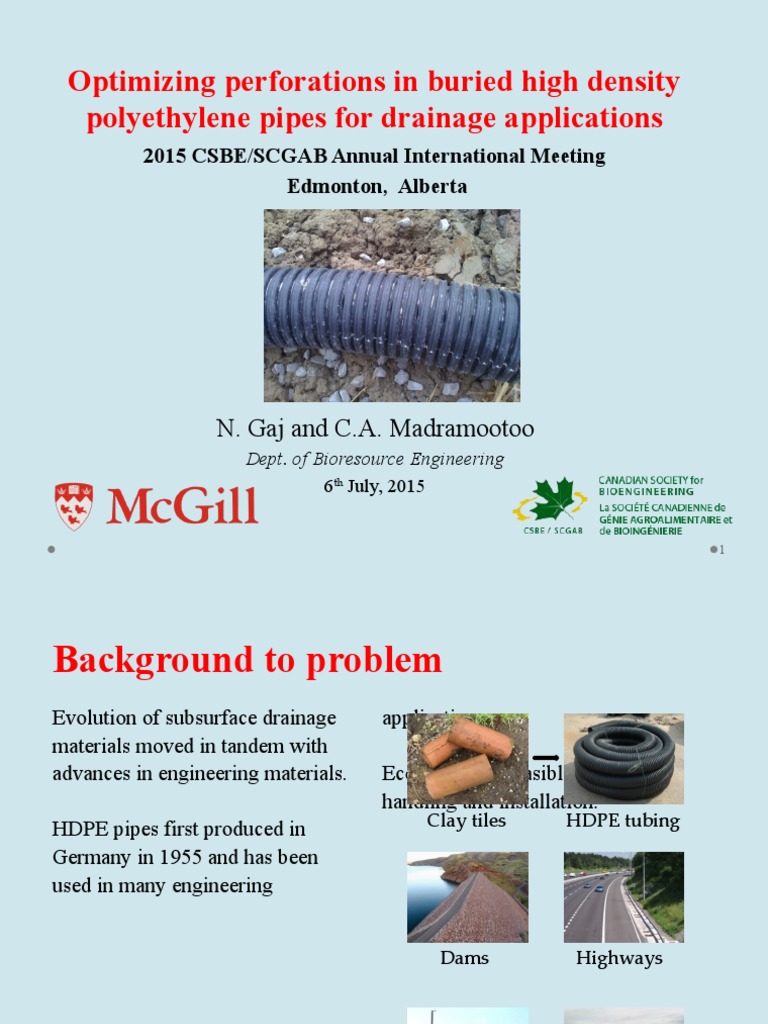 Optimizing Perforations in Buried High Density Polyethylene Pipes For ...