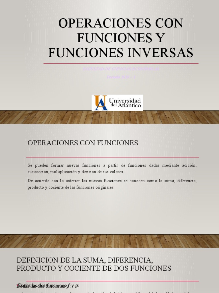 Operaciones Con Funciones y Funciónes Inversas | PDF | Función ...