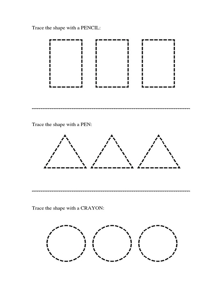 Trace The Shape With A PENCIL | PDF