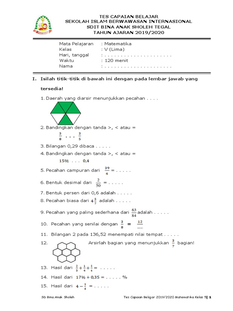 TCB MTK KLS 5 Tegal | PDF | Metode & Bahan Ajar