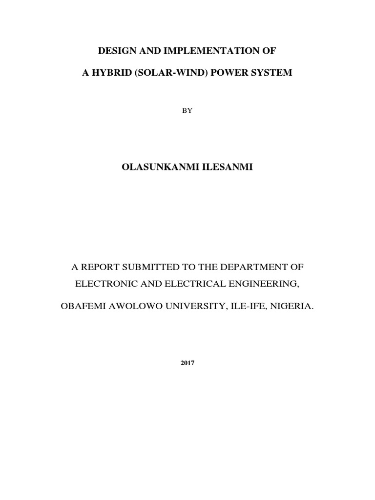 Design and Implementation of A Hybrid So PDF | PDF | Photovoltaics ...