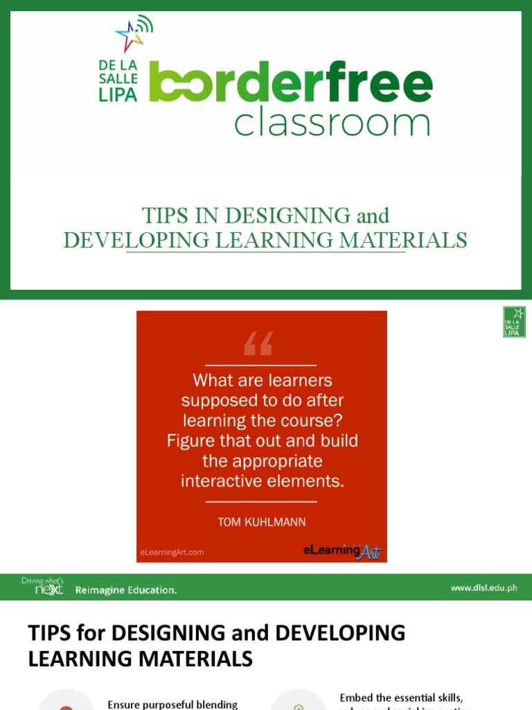 Tips Designing Learning Materials | PDF | Pedagogy | Competence (Human ...