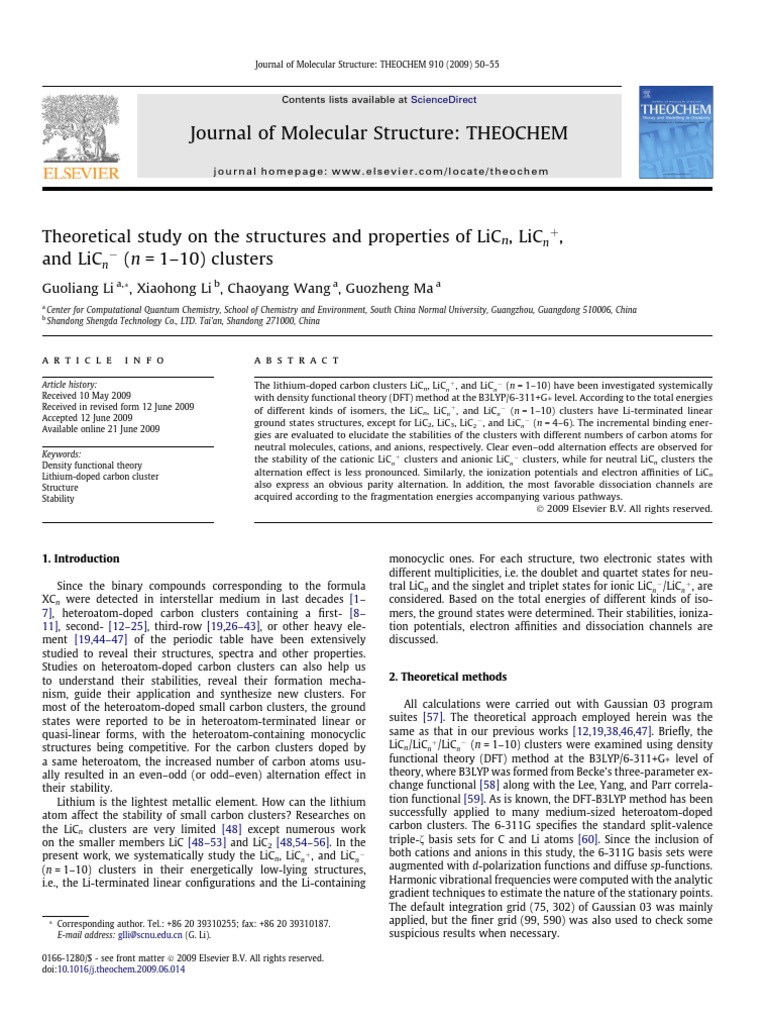 Lic3 Li Download Free Pdf Computational Chemistry Ion