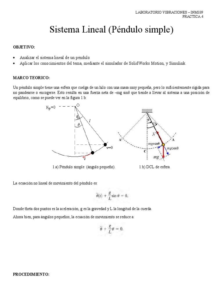 4 - Péndulo (Vacio) | PDF | Péndulo | Velocidad