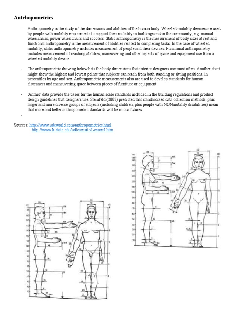 Antrhopometrics, Ergonomics, Proxemics | PDF | Anthropometry | Human ...