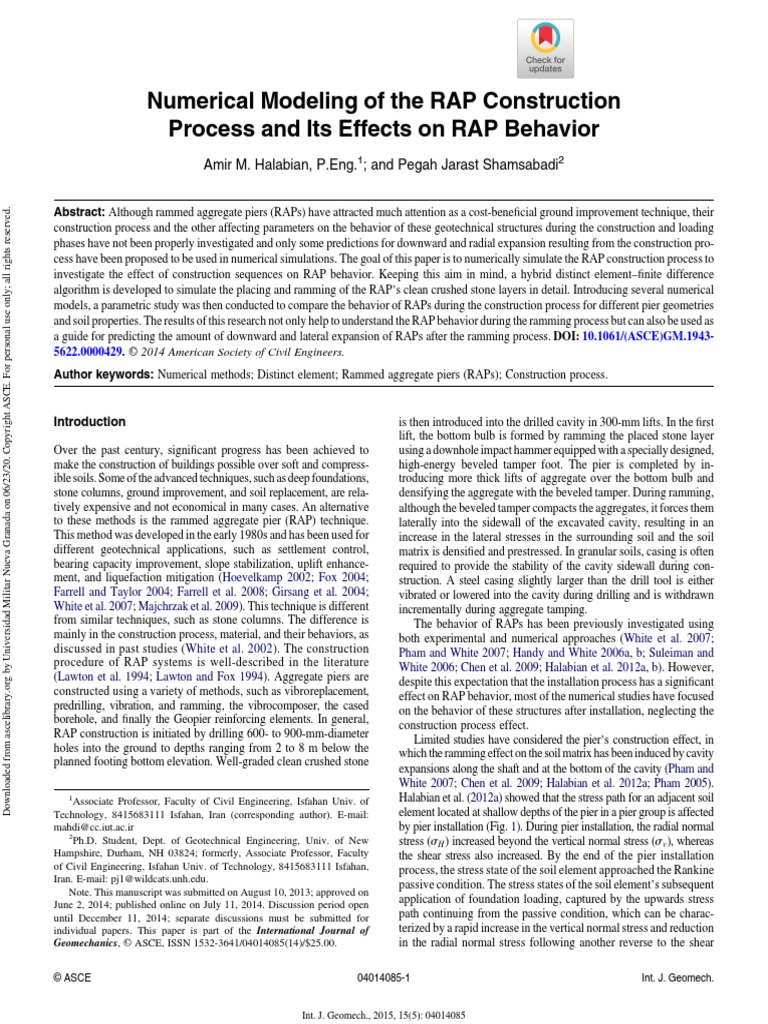 Numerical Modeling of The RAP Construction | PDF | Geotechnical ...