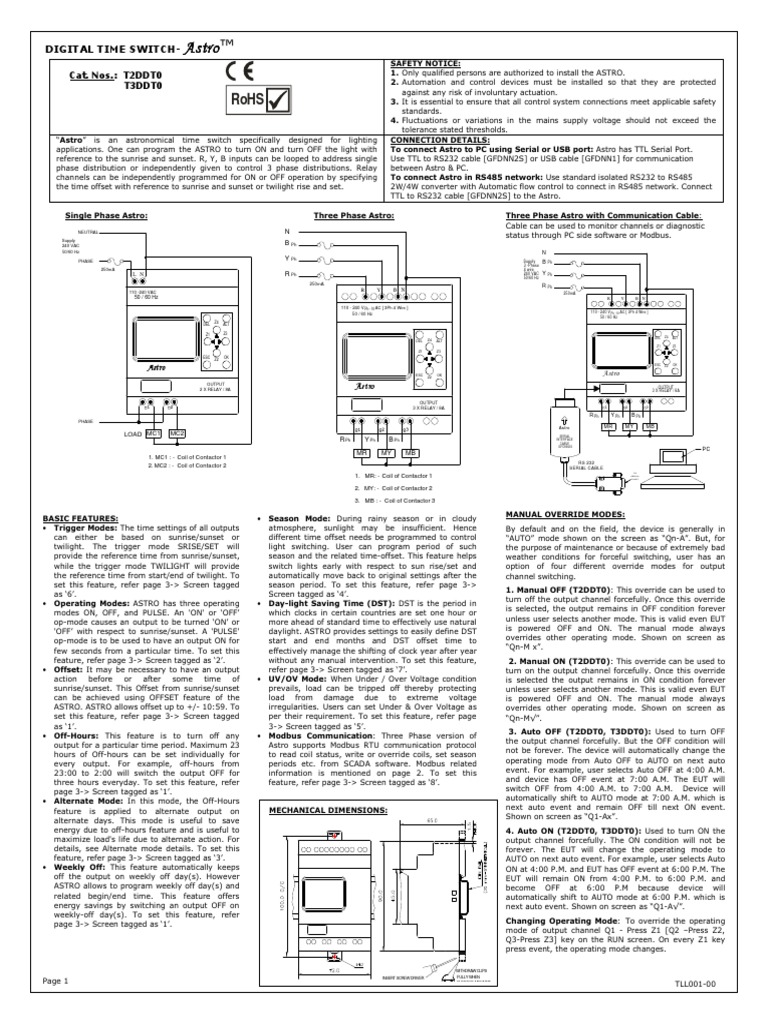 Astro-User-Manual Timer | PDF | Daylight Saving Time | Electronics