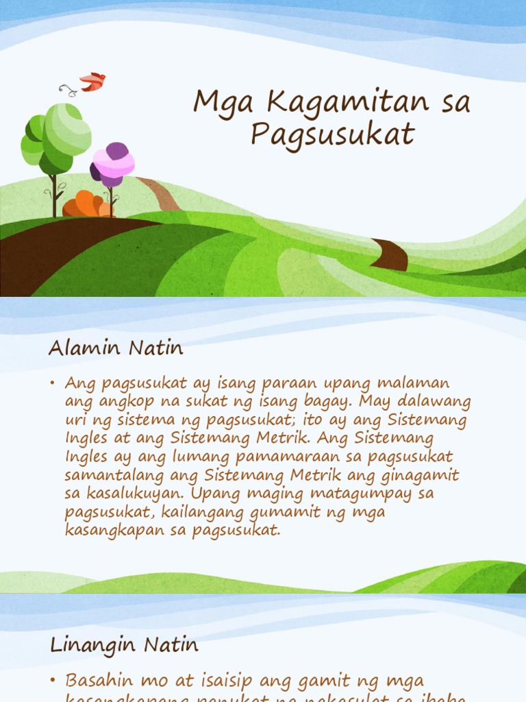 Mga Kagamitan Sa Pagsusukat | PDF