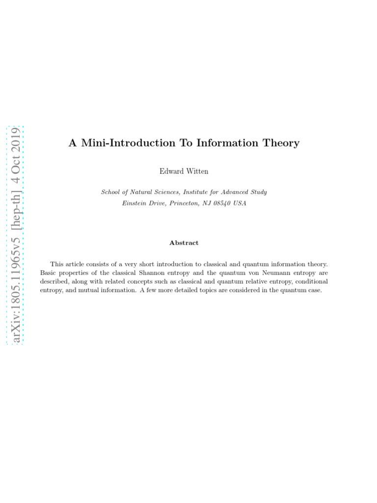1805.11965 Edward Witten | PDF | Particle Physics | Scientific Method
