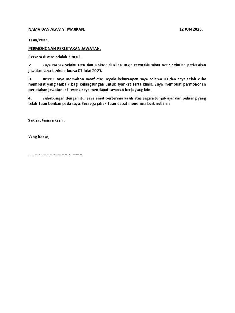 Surat Letak Jawatan1 | PDF