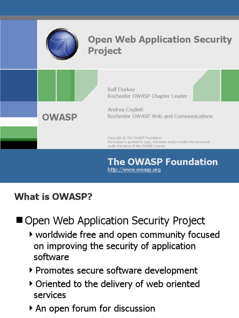 Open Web Application Security Project The Owasp Foundation Pdf