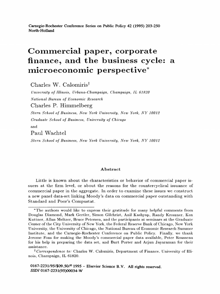 Commercial Paper Corporate Finance Business Cycle | PDF | Commercial ...