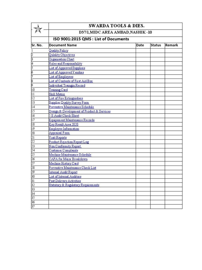Iso Master File | Download Free PDF | Business Process Management | Audit