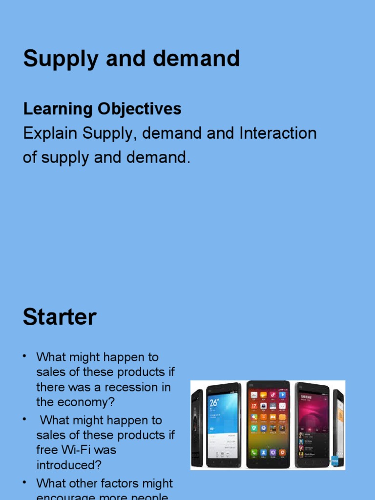 Supply and Demand: Learning Objectives | PDF | Supply (Economics) | Demand